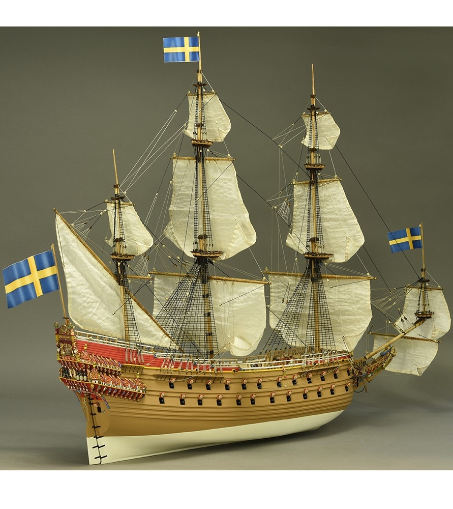 1:65 Swedish Warship Vasa, Wooden Model Ship Kit | Byggesett og ...